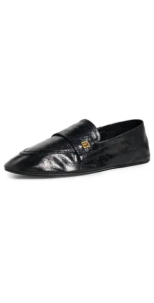 Balmain Lambskin Flat Loafers - Noir