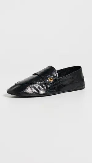Balmain Lambskin Flat Loafers