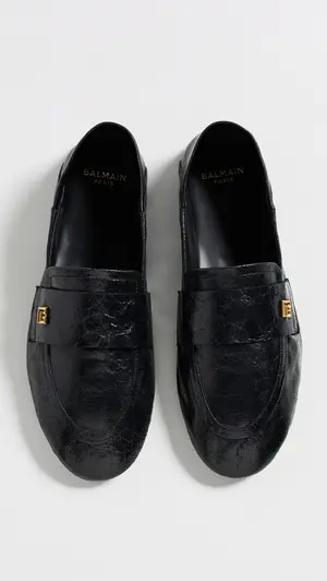 Balmain Lambskin Flat Loafers