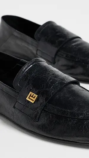 Balmain Lambskin Flat Loafers