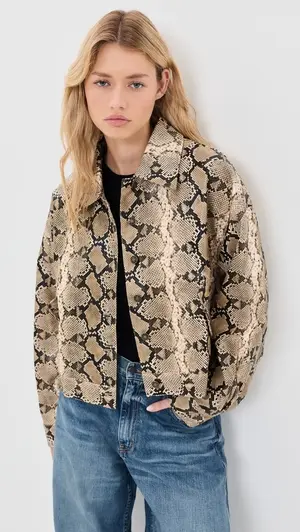 Lioness Angel Jacket Snake-embossed Faux Leather