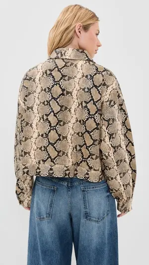 Lioness Angel Jacket Snake-embossed Faux Leather