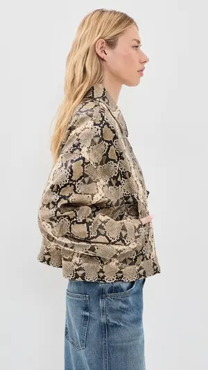 Lioness Angel Jacket Snake-embossed Faux Leather