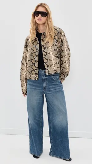 Lioness Angel Jacket Snake-embossed Faux Leather