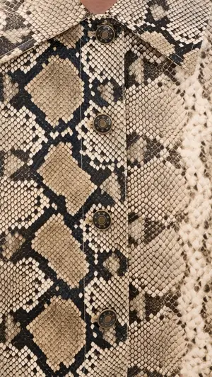 Lioness Angel Jacket Snake-embossed Faux Leather