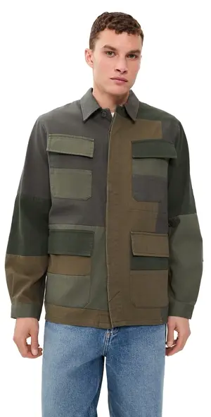 Universal Works Mw Patchwork Twill Fatigue Jacket - Olive