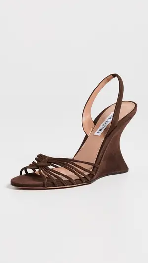 AQUAZZURA Serenity Suede Wedges 95mm