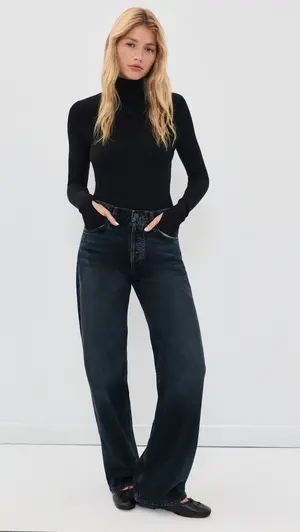 Alice + Olivia Roberta Ribbed Turtleneck Top
