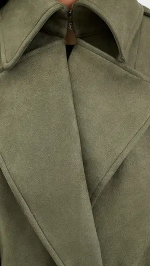 Bardot Kira Faux Suede Trench Coat