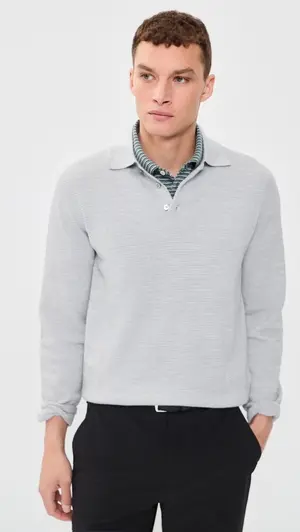 Rlx Ralph Lauren Merino Coolmax Striped Polo Sweater