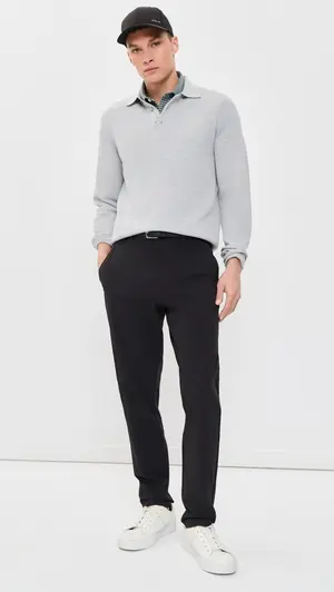 Rlx Ralph Lauren Merino Coolmax Striped Polo Sweater