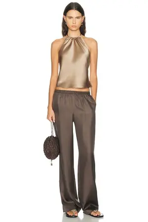 Donni. The Silk Halter Top - Shitake