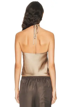 Donni. Silk Halter Top - Shitake