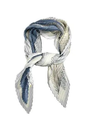 WILD COSMOS Eliza Plissé Petit Scarf - Blue