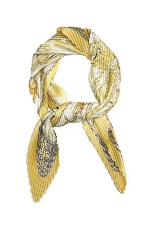 WILD COSMOS Giselle Plissé Petit Scarf - Yellow