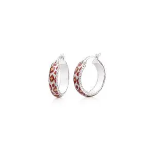 GOLD & HONEY Gold / Silver Leopard Print Huggie Hoop Earrings - Gold/silver