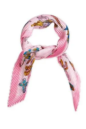 WILD COSMOS Cora Trellis Plissé Petit Scarf - Pink