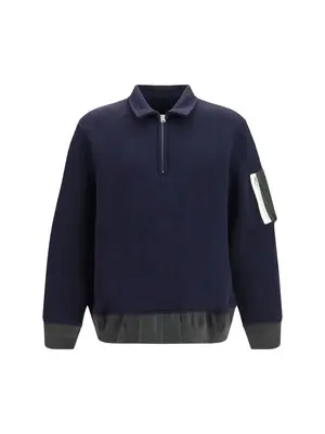 Sacai Half-zip Polo Shirt - Blue