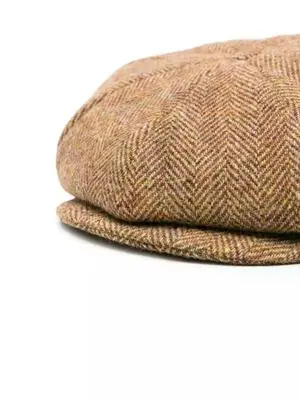 GRAN SASSO Wool Herringbone Flat Cap