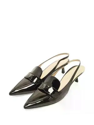 Prada Logo-plaque Slingback Pumps