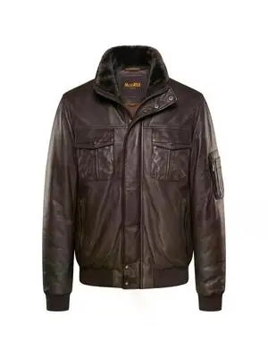 MOORER Leather Bomber Jacket
