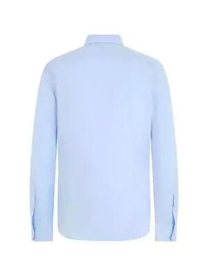 SLOWEAR Long-sleeve Spread-collar Shirt - Blue