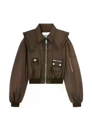 GANNI Duchesse Nylon Bomber Jacket