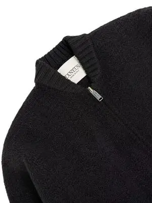 LANEUS Knit Zip-up Cardigan - Black