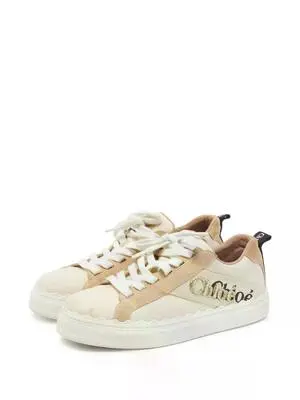 Chloé Lauren Embroidered Sneakers - Neutrals