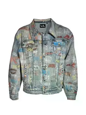 HACULLA. All-over Logo Print Denim Jacket