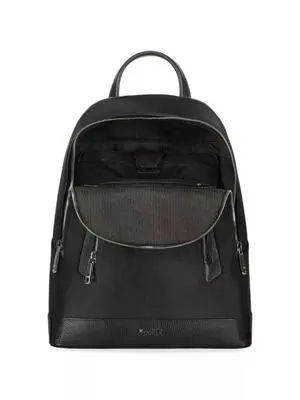 MOORER Pebbled Leather-trim Zip-around Backpack