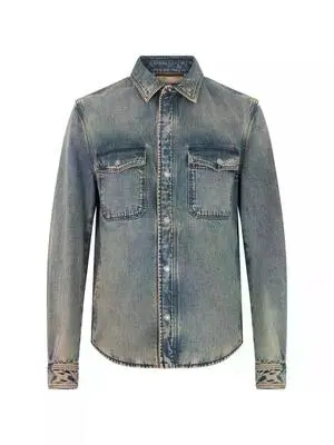 MOORER Niagol Faded-effect Flap-pocket Denim Jacket