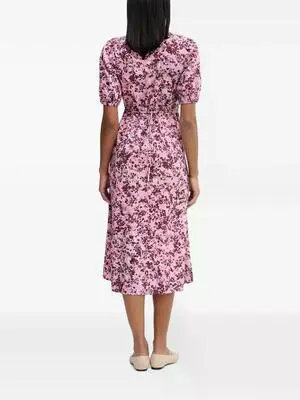 Marc O'polo Floral Print Puff Sleeve Midi Dress