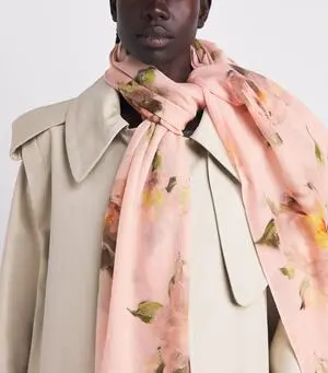 Harrods Wool Midnight Rose Scarf