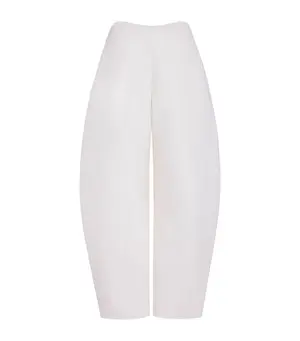 Alaïa Wool Crepe Sculpted Trousers - Ivory