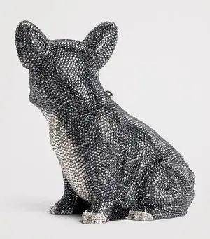Judith Leiber Embellished French Bulldog Louie Clutch - Grey