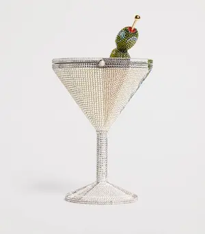 Judith Leiber Embellished Martini Clutch Bag - Silver