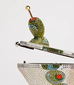 Judith Leiber Embellished Martini Clutch Bag - Silver