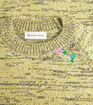 Dries Van Noten Wool-blend Floral Embroidered Sweater