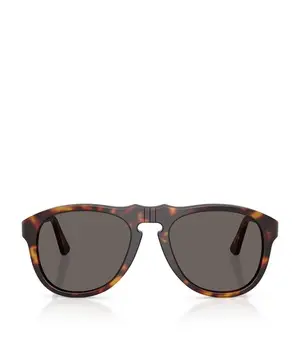Persol Tortoiseshell Arrow Pilot Sunglasses - Brown