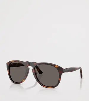 Persol Tortoiseshell Arrow Pilot Sunglasses