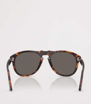 Persol Tortoiseshell Arrow Pilot Sunglasses