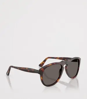 Persol Tortoiseshell Arrow Pilot Sunglasses