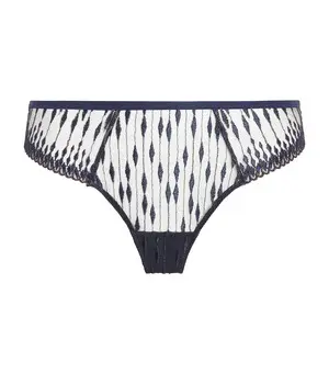 AUBADE Embroidered Voodoo Kiss Tanga - Blue