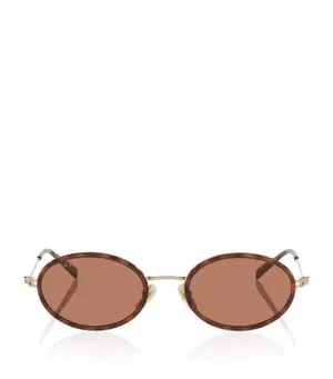 Gucci Tortoiseshell Oval Sunglasses - Brown