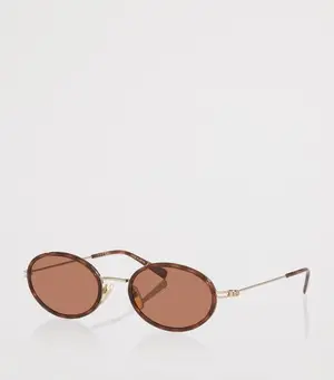 Gucci Tortoiseshell Oval Sunglasses - Brown