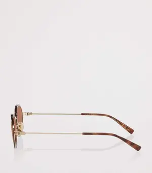 Gucci Tortoiseshell Oval Sunglasses - Brown