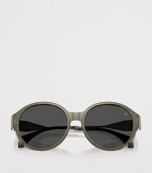 Moncler Titanium Auros Round Sunglasses