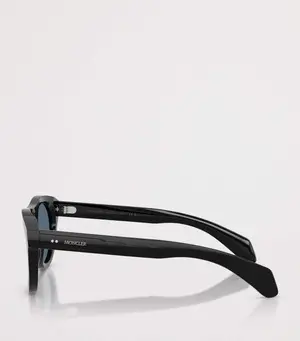 Moncler Splash Round Frame Sunglasses - Black