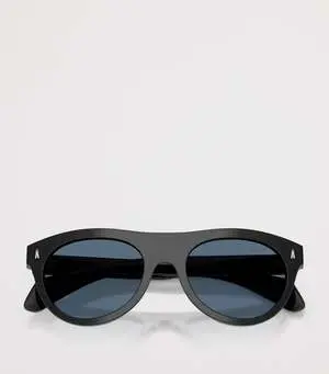 Moncler Splash Round Frame Sunglasses - Black